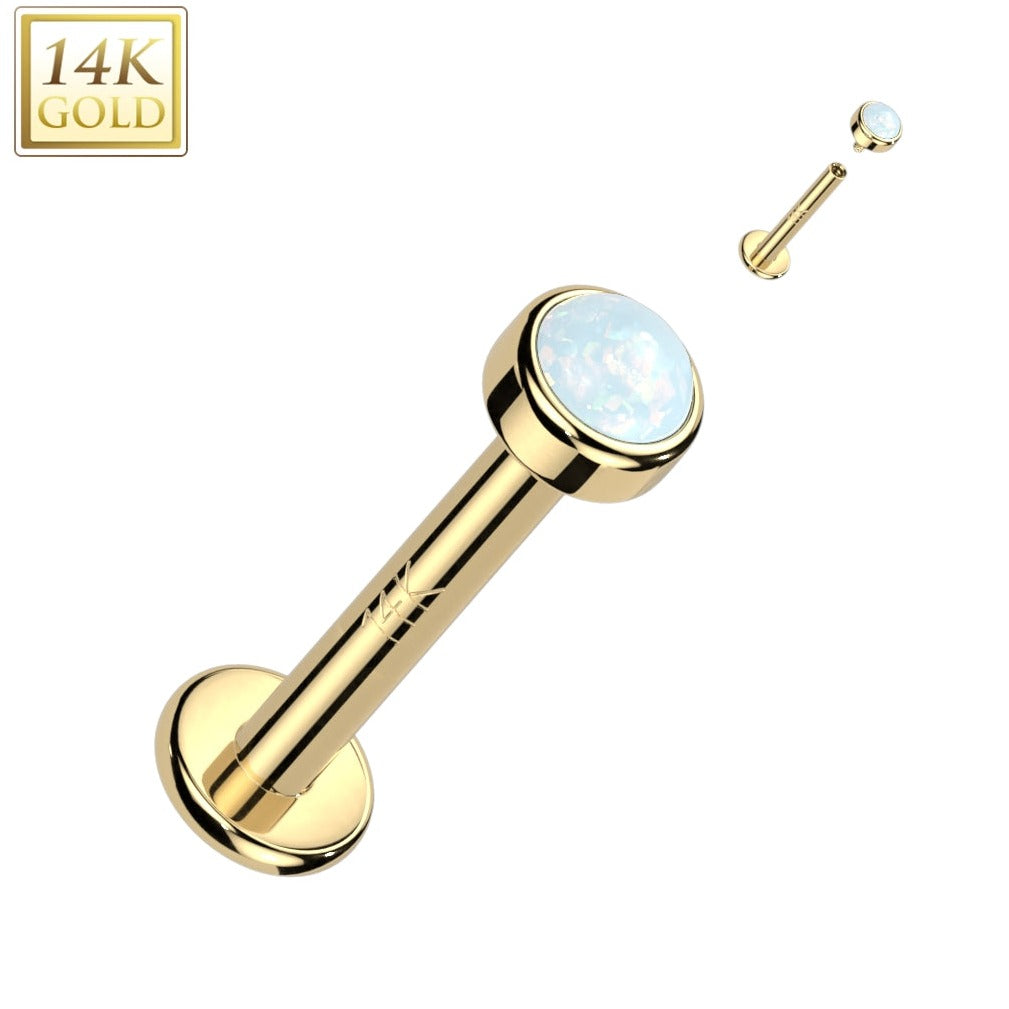 14K Gold Opal Stud (Flat Back) – Emery & Opal