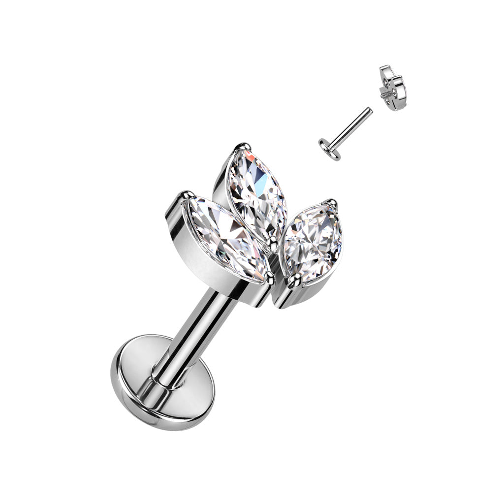 Marquise Leaf Top Stud (Flat Back) – Emery & Opal