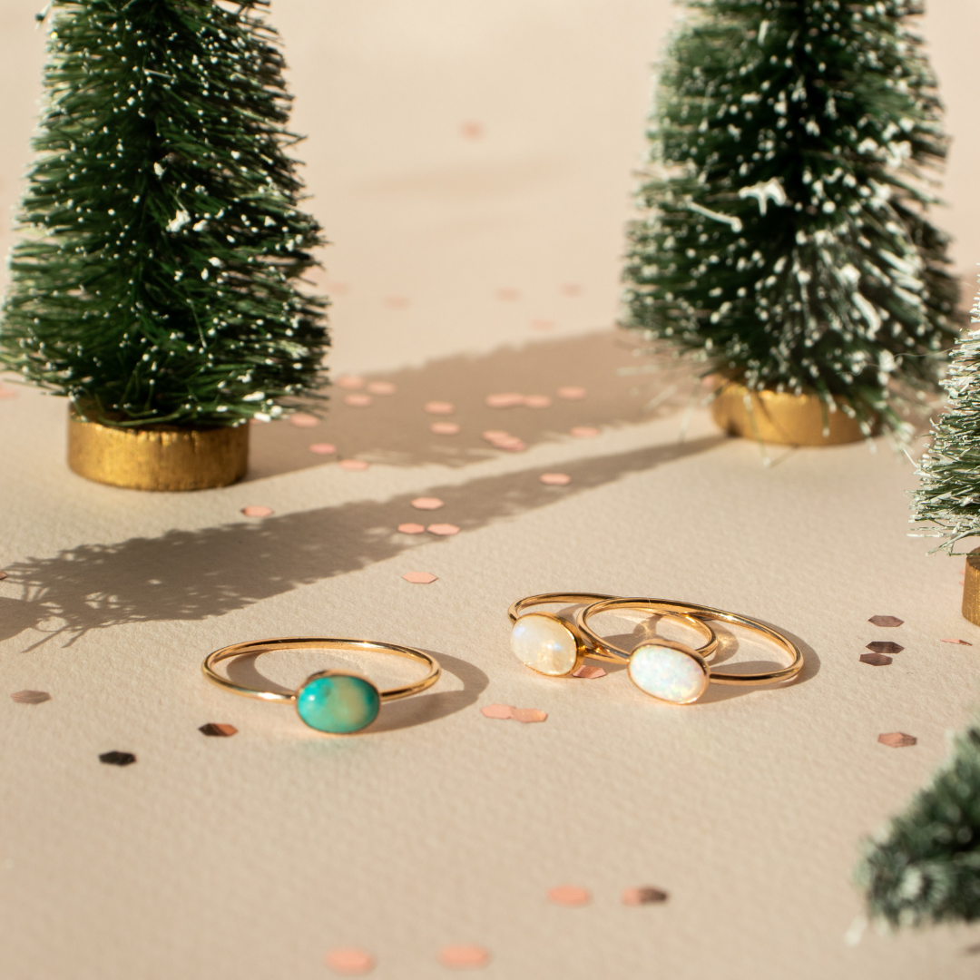 Oval Gemstone Ring – Emery & Opal