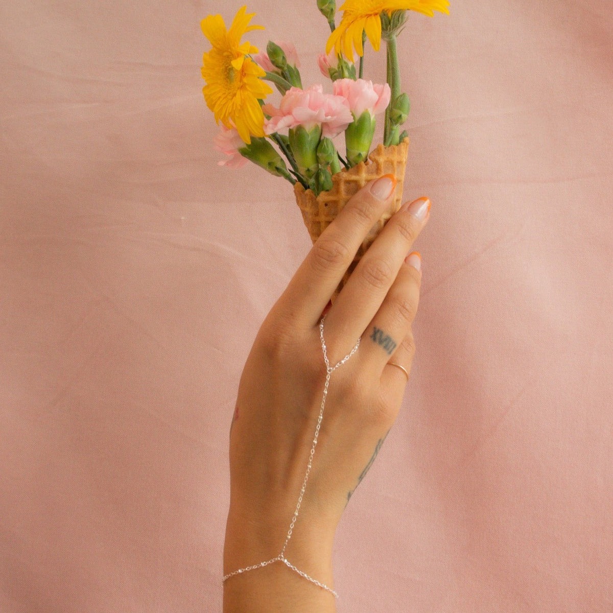 Beaded Hand Chain – Emery & Opal