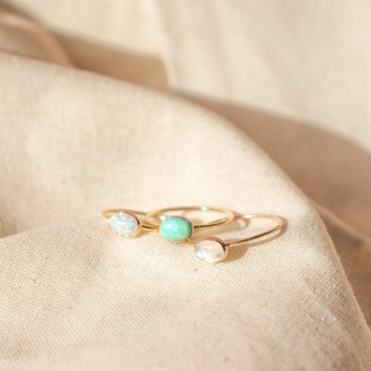 Oval Gemstone Ring – Emery & Opal